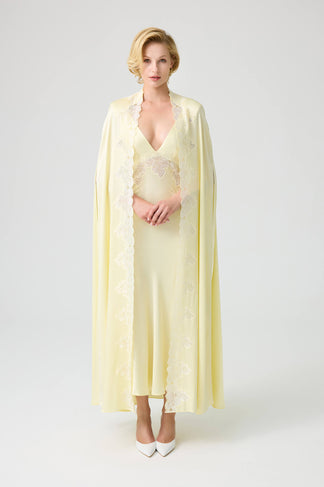 Beatrice Silky Cape Set Butter Yellow on Butter Yellow – Bocan